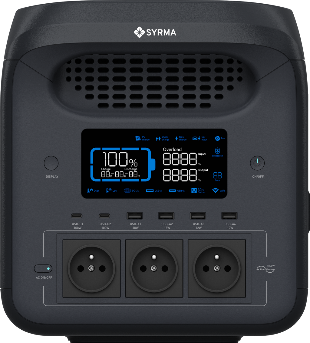 Station Électrique Portable NEWTON 1800W SYRMA | Wellbots