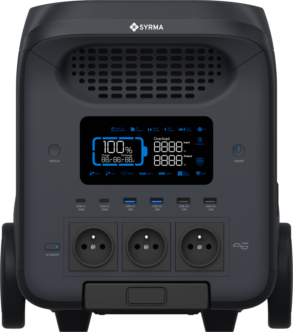 Station Électrique Portable NEWTON 3000W SYRMA | Wellbots